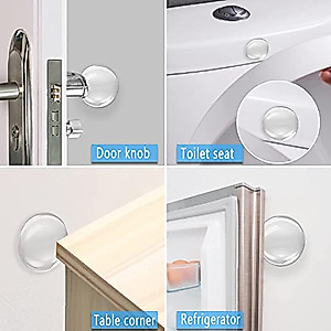 A&G TECH Door Stoppers Wall Protector, Reusable Door Bumper with Self Strong Adhesive, Quiet, Shock Absorbent for Home, Office, Wall Protector from Door Knobs (Round 1.57inch,) (12 Pcs/Pack)