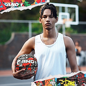 AND1 Supreme Grip Basketball: Official Regulation Size 7 (29.5 inches) Rubber- Deep Channel Construction Streetball, Made for Indoor Outdoor Basketball Games