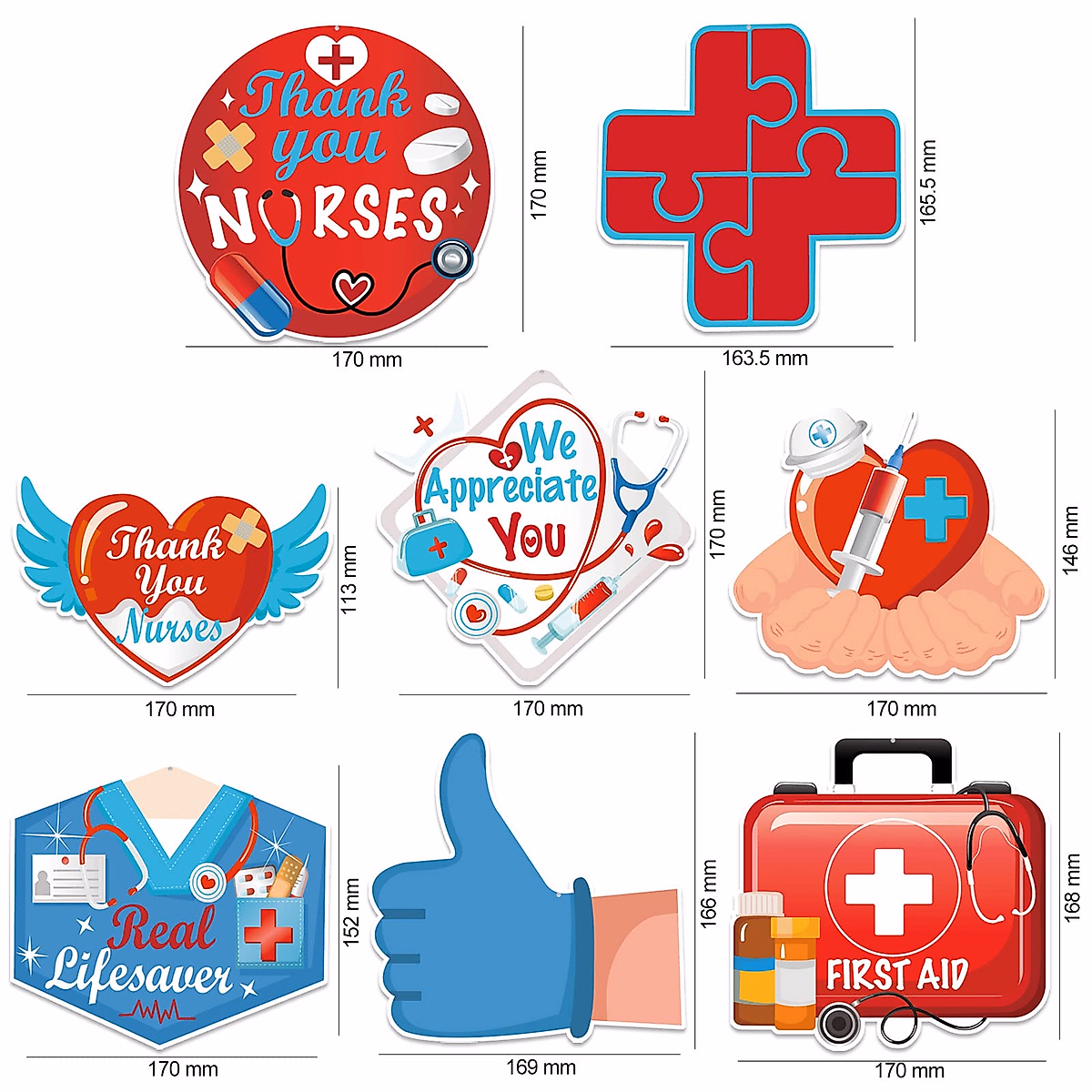 HOWAF Thank You Nurses Decoration Hanging Swirls - 30 Pieces Red and Blue Nurse Appreciation Week Party Decor - Medical Party, RN Party, Nurse Day, Happy Nurses Week Decorations