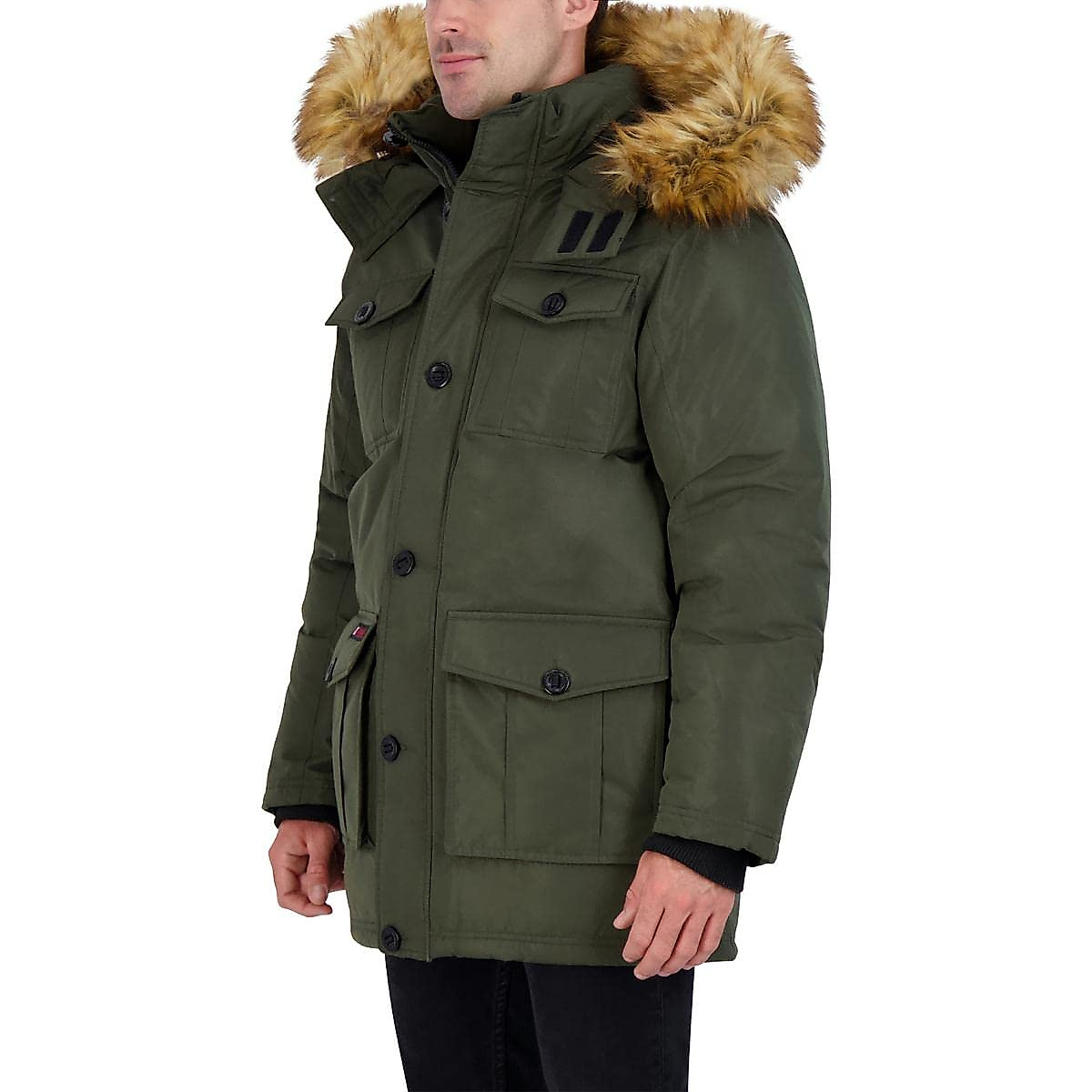 CANADA WEATHER GEAR Men's Insulated Winter Parka Coat Green Size XL