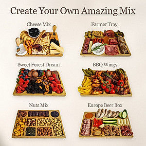 Lukata Grazing Board - Small Charcuterie Board for Snacks Cheese & Appetizers - Durable Bamboo Serving Platter for 2-3 People Parties Guests Picnics - 12.6''x 8.7''x 0.8''