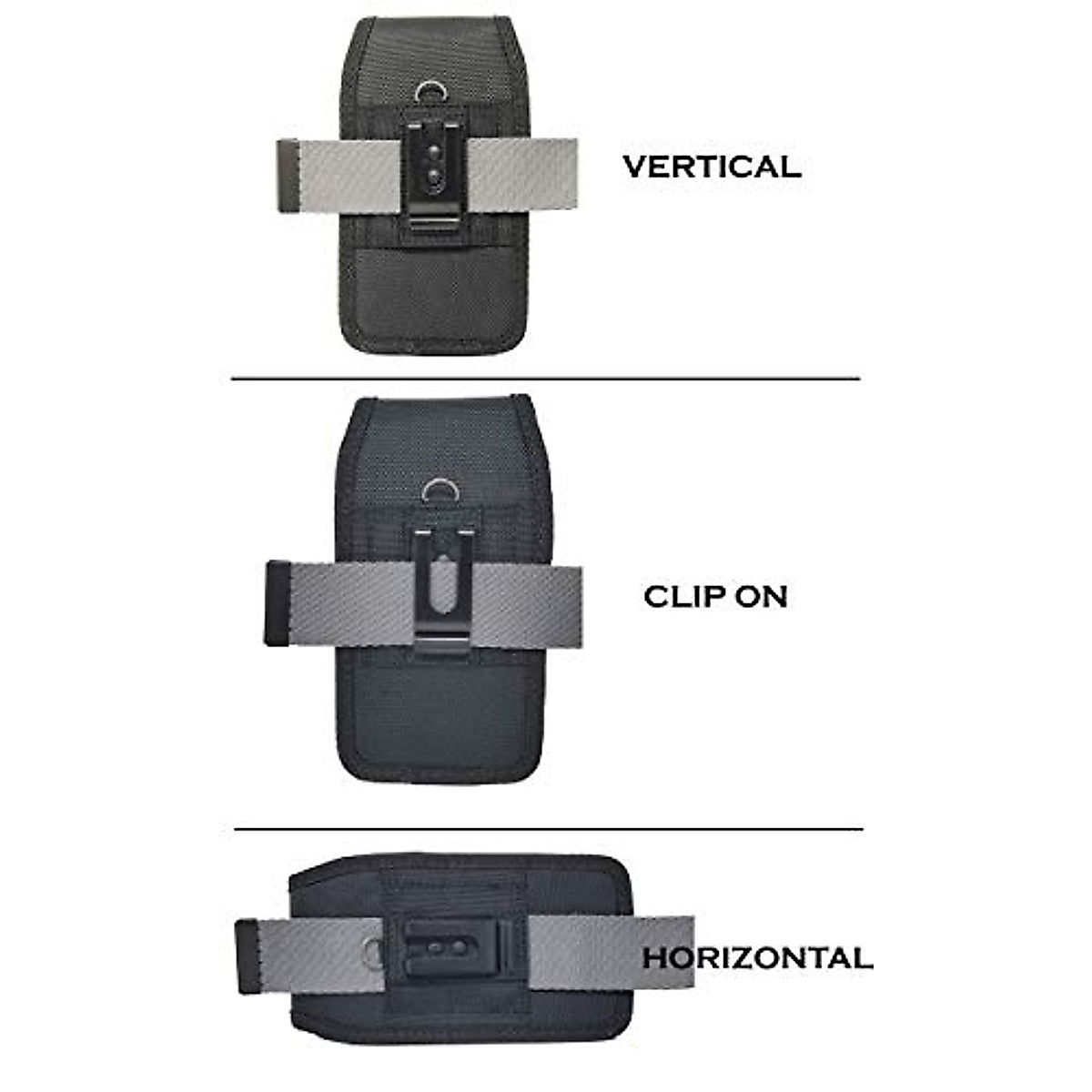 AISCELL Pouch Clip Holster for Moto G 5G,One 5G UW,One 5G ace, G Power 5G,G Stylus 5G (2023)(2022), Edge (2022)+(2021) Rugged Black Tactical Nylon Carrying Case Metal Belt Clip [Fit Cover Case on]