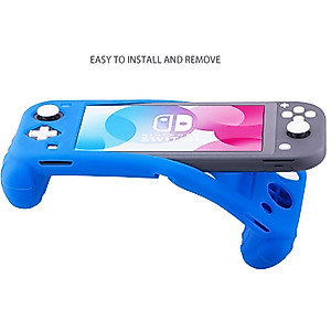 YoRHa Handle Grip Soft Silicone Rubber Protective Cover Case (Blue) x 1 for Nintendo Switch Lite [9.2019 Slim Model]