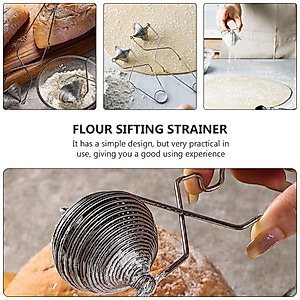 Powdered Sugar Shaker Duster - Stainless Steel Creative Flour Sifter for Baking - One-Handed Operation Powder Sugar Duster Sugar Shaker for Sugar, Flour, Chocolate Powder（S)