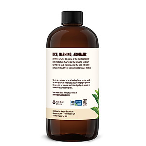 Banyan Botanicals Sesame Oil – Organic & Unrefined Sesame Oil for Skin, Body, Hair & More – Multiple Sizes – 16 oz – Non GMO Sustainably Sourced Vegan