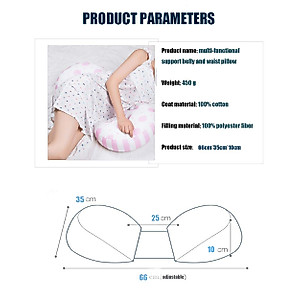 WEILORI U-Shaped Pregnancy Pillow for Pregnant Women ,Support for Back, Hips, Legs, Belly for Maternity Women,Maternity Pillow with Cotton Cover,