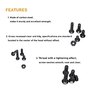 binifiMux M3 Screws Kit, M3 Flat Head Machine Screws, 360pcs (7 Sizes) M3-0.5mm Black Countersunk Flat Head Phillips Machine Screws and Hex Nuts Kit for 3D Printer Robot Project Toys RC Models