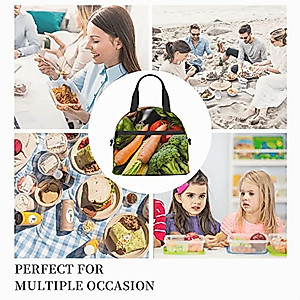 LYNSAY Nutritious Vegetables Printed Lunch Bag, Lightweight And Durable, Adjustable Shoulder Strap, Reusable Lunch Handbag, Portable Refrigerated Bag