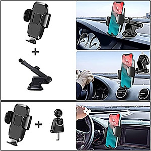 3 in 1 Car Phone Holder Mount for Dashboard Windshield Air Vent fit for Moto G Stylus(2023 2022 2021 2020/5G),Motorola G Power(2023 2022 2021),Edge 30 Fusion/Edge+/Thinkphone/G Play/G Pure/Fast,Z4 Z3