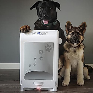 EyeVac Pet Touchless Vacuum for Pet Hair, Dust & Debris - 1400 Watts Professional Vacuum Active Infrared Sensors, High Efficiency Filtration, Bag-Less Canister (Tuxedo Black & Paw Prints)