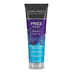 John Frieda Anti Frizz, Frizz Ease Dream Curls Shampoo, SLS/SLES Sulfate Free Shampoo for Curly Hair, Helps Control Frizz, with Curl Enhancing Technology, 8.45 Fluid Ounces