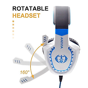 Anivia Over Ear Headphones Wired with Microphone - Stereo Surround Sound Headsets Gaming Headset with HD Mic, Bass, Noise Isolating, Volume-Control for Multi-Platforms