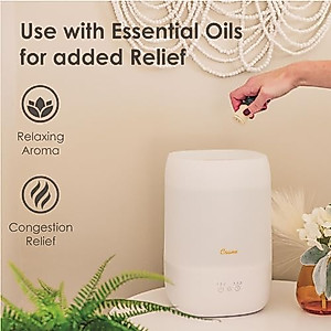 Crane Ultra-Quiet 3-in-1 Humidifier, Essential Oil Aroma Diffuser & Soothing Sleep Light - Compact 1 Gallon Capacity with Adjustable Night Light & Fragrance Tray - Ideal for Bedroom and Office