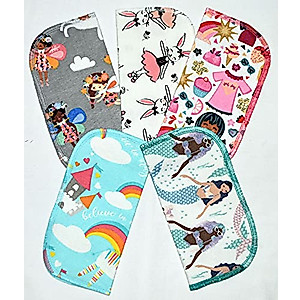 2 Ply All Things Girl Flannel Washable Kids Lunchbox Napkins 8x8 inches 5 Pack - Little Wipes (R) Flannel