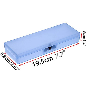 BTSKY 5 Pack Colorful Plastic Pencil Box Sketch Pencil Case Plastic Stationery Case with Snap Closure for Pencils, Pens, Drill Bits, Office Supplies