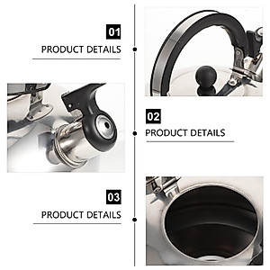 Vaguelly 4QT Whistling Tea Kettle - Stainless Steel Teapot for Stove Top, Metal Water Kettle Stove Top Tea Kettles, Camping Whistling Kettle, Tea Pot Stovetop Teapot, Universal Base