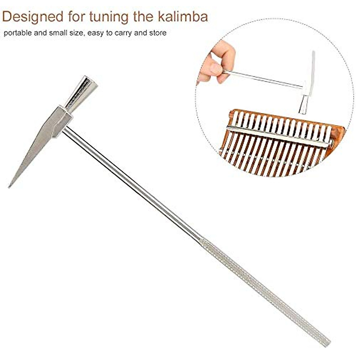Liyafy Pack of 17 Keys Kalimba DIY Keys Bridge Kit with Tuning Hammer for DIY Kalimba Mbira Thumb Piano Repairing Parts