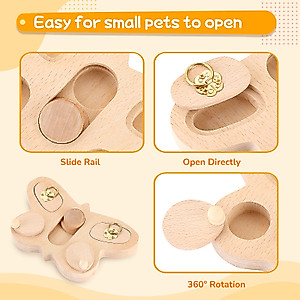 FELISTORY Wooden Foraging Toy for Small Pet - 4 in 1 Interactive Hide Treats Puzzle Snuffle Game, Mental Stimulation Toy for Guinea Pig,Rabbit,Hamster,Hedgehog, Chinchilla, Mouse,Rats,Sugar Gilders