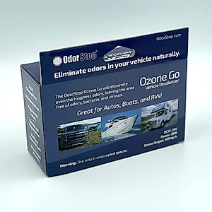OdorStop Ozone Go Vehicle Deodorizer with Ozone, On/Off, and 2 USB Ports