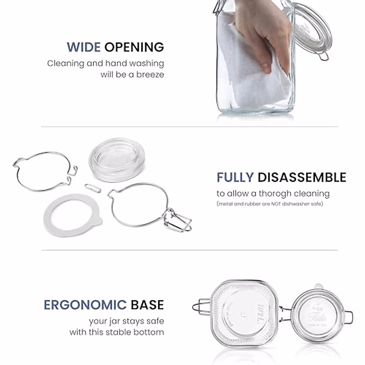 BORMIOLI ROCCO Square Fido Jar 0.75 Liter, 1 EA