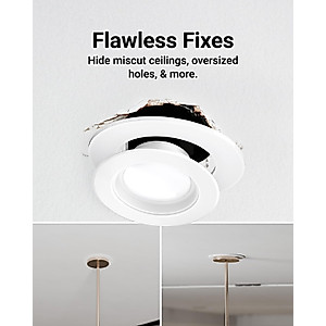 Sunco 12 Pack Goof Rings for 4 Inch Recessed Lights White Can Light Goof Trim Ring, Outer Diameter 6.7-inch, Inner Diameter 4.25-inch, Durable Plastic Design, Matte Finish, Flush Mount