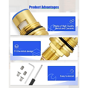 Urnqowuy Brass 1-001 Widespread Cartridge Cold Side Fit for Newport Brass 1-001 Faucet Ceramic Cold Cartridge