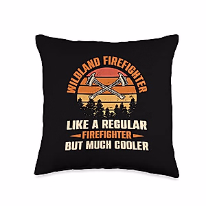 Wildland Firefighter Gifts For Men Fire Rescue Like A Regular Rescue Wildland Firefighting Throw Pillow, 16x16, Multicolor