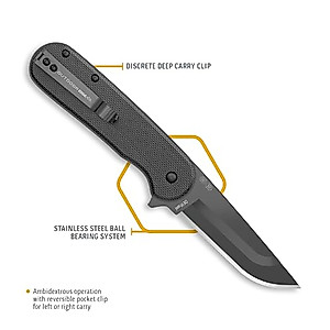OUTDOOR EDGE RAZOR VX3 | Replaceable Blade EDC Flipper Folding Pocket Knife | 3" Blade, Ball Bearings, Black G-10 Stainless Steel Handle, Reversible Pocket Clip | Outdoor, Camping, Survival, Utility