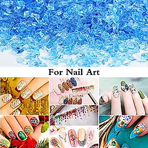 12 Box Transparent Crushed Glass Craft Glitter for Resin Art,Small Broken Glass Pieces Irregular Metallic Crystal Chips Chunky Flakes Sequins for Nail Arts DIY Vase Filler Epoxy Jewelry Making