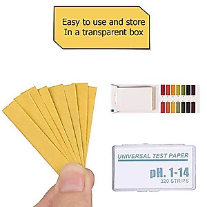 pH Test Strips, 4 Packs of 320 pH. 1-14 Test Paper, Litmus Paper pH Test Strips, pH Balance Test Strips for Women for Water Saliva Urine Soil Testing