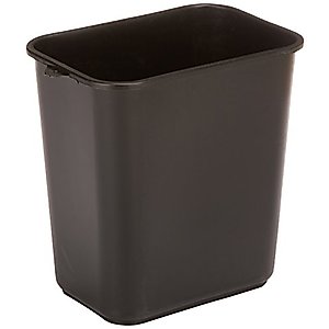 Impact 7702-5 Pinch'm Plastic Rectangular Soft-Sided Wastebasket, 28 qt Capacity, 14-1/2" Length x 10-1/2" Width x 15-1/2" Height, Black (Case of 12)