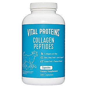 Vital Proteins Collagen Pills Supplement (Type I, III), 360 Collagen Capsules, 3300mg Serving Help Support Healthy Hair, Collagen Supplement