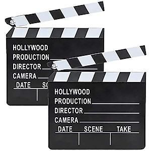 Movie Clapboard Hollywood Movie Film Theme Party Decorations, Academy Awards 7"x 8" (2-Pack)