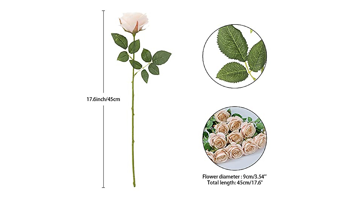 Helera Blush Pink Artificial Roses - Wedding & Home Decor