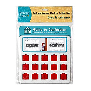 Going to Confession Window Chart Learning Activity for Catholic Kids, Vacation Bible School, Christian Sunday Church, 8 x 9 Inches