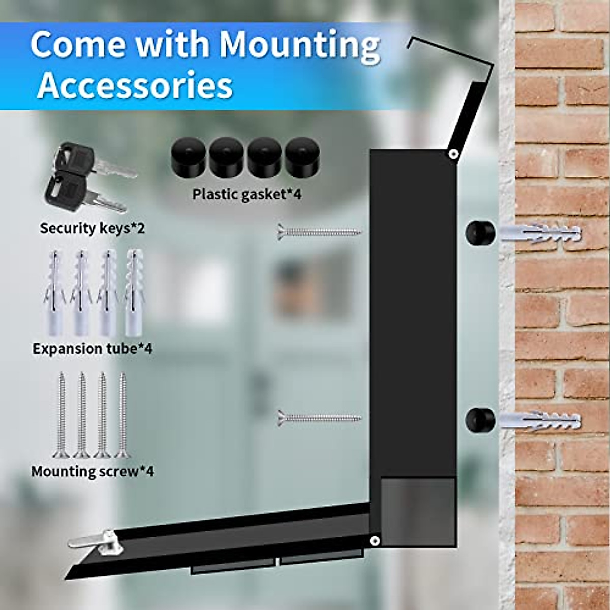 xhlokk Wall Mount Mailboxes, Modern Locking Wall Mailbox for Outside, Galvanized Steel and Aluminum Metal Mail Boxes for House with Key Lock Large Capacity, Matte Black