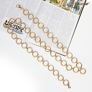 SUOSDEY Alloy Gold Waist Chain Belt for Women Fashion Cute Body Belly Link Belt Chain for Pants Dresses