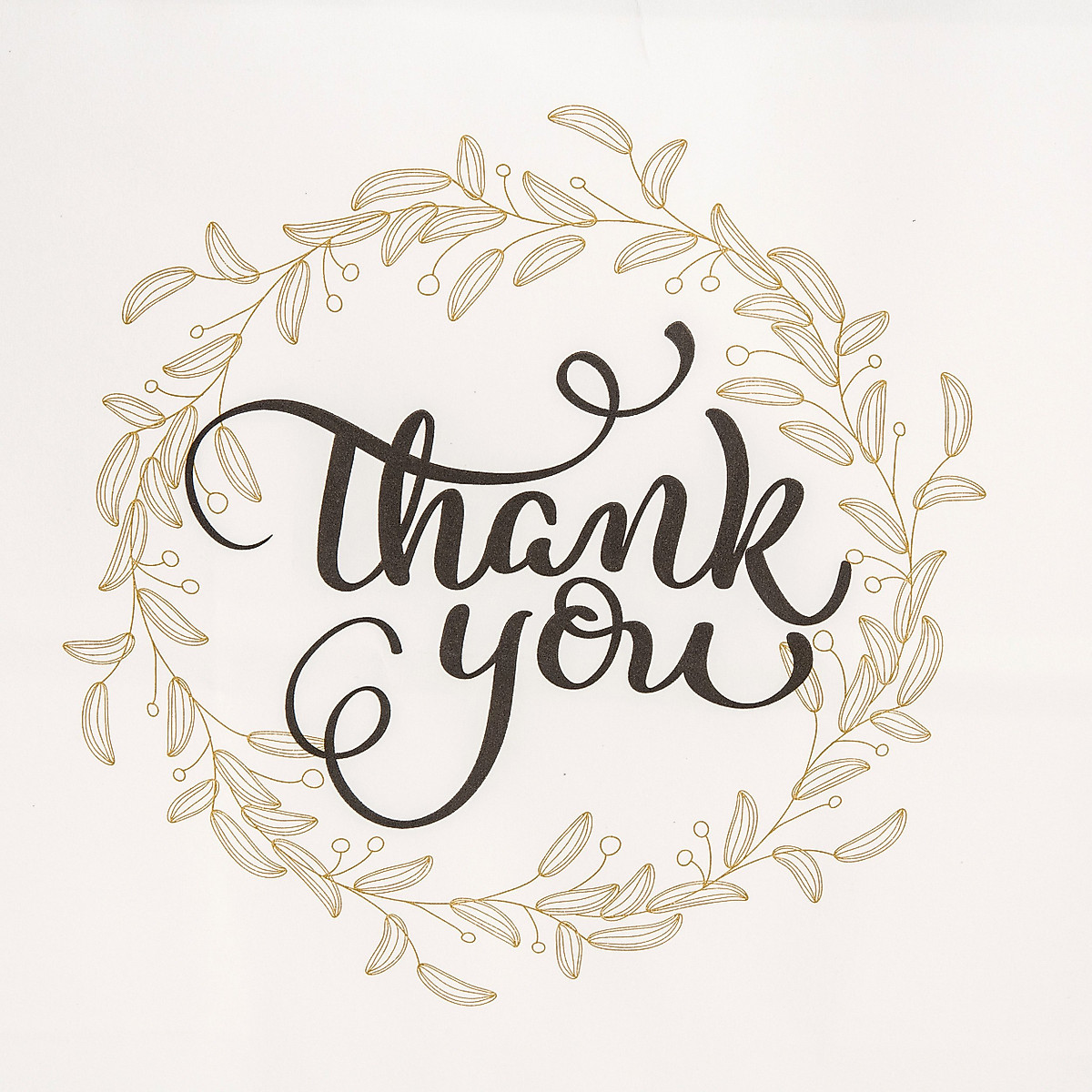 OSpecks 50 Count Small Thank You Gift Bags Bulk with Handles, White Kraft Paper Bags for Retail Shopping, Wedding, Goodies, Merchandise for Customers or Guests, Size 5.25 x 3.75 x 8 Inches