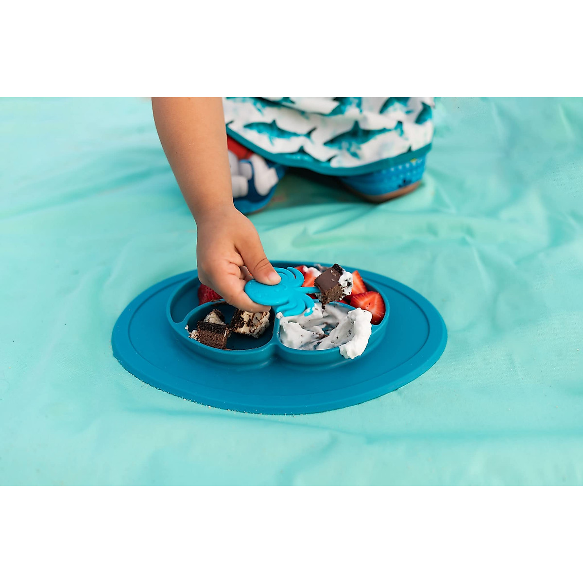 BapronBaby Sea Life Foodie Picks (2 Pack - Crab & Octopus) - Toddlers + Preschoolers Utensils - BPA Free - Dishwasher Safe - Self Feeding - 18 Months+