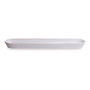 Restaurantware Siluro 12 Inch Olive Tray 1 Narrow Olive Plate - Microwave-Safe Oven-Safe White Porcelain Narrow Serving Tray Chip-Resistant For Olives Or Cheeses