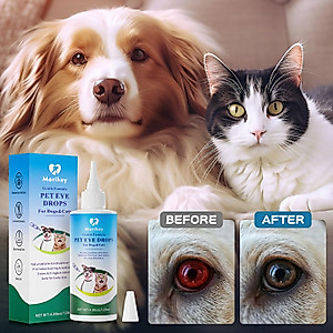 Morikey Pet Eye Drops,Gentle&Safe Dog Eye Drop for Infection,Relieve Eyes Itching & Irritation,Remove Tear Stains,Safe for All Animals, 4.06oz,120ml