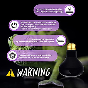 75W Reptile Heat Lamp Combo Set-Reptile Day and Night Heat Lamp ,UVA Basking Spot Bulb for Bearded Dragon Lizard Turtle Snake Chameleon Use, 4 Pack