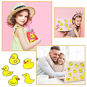 Libima 100 Pcs Yellow Duck Stickers Cute Duck Decal for Water Bottles Waterproof Bottles Sticker for Kids Teen Laptop Luggage Skateboard Fringe Phone