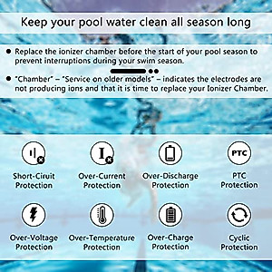 Upgraded 4CH4002-R Ionizer Replacement Chamber & 460304 Ionizer Transformer Replacement Charging Cord Adapter with Transformer for Hybrid Pool Treatment System