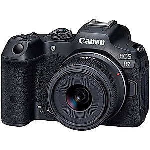 Canon EOS R7 Mirrorless Camera (5137C002) + 4K Monitor + Rode VideoMic + Sony 64GB Tough SD Card + Bag + Charger + 3 x LPE6 Battery + Card Reader + LED Light + Corel Photo Software + More (Renewed)