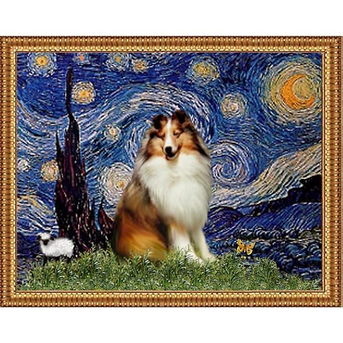 CafePress Starry Night & Sable Sheltie Mug Ceramic Coffee Mug, Tea Cup 11 oz