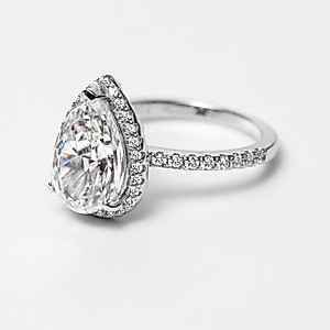 Michooyel S925 3.0ct Pear Cut Engagement Ring for Women Cubic Zirconia Wedding Ring Promise Ring Sterling Silver Wedding Band