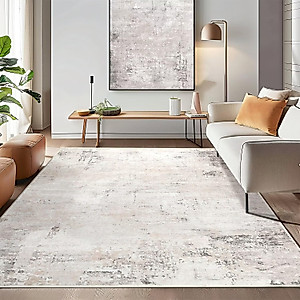 Area Rugs 8x10 for Living Room, Ultra-Thin Modern Abstract Large Washable Rug Soft Non-Slip Backing Floor Mat Carpet Indoor Thin Accent Rug for Bedroom Dining Room Playroom Office Home Décor