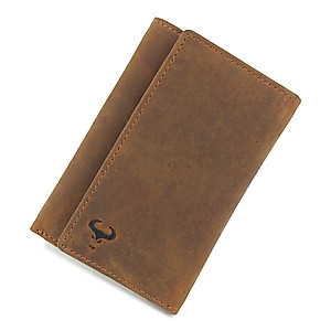 AlphaHide RFID Blocking Ladies Wallet - Credit Card Wallet for Women - Trifold Wallets for Girls - Crazy Horse Genuine Leather - Large Coin Pocket - Two ID Windows - Gift Boxed