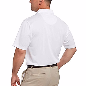Pebble Beach Mens Short Sleeve Performance Polo (White, X-Large)